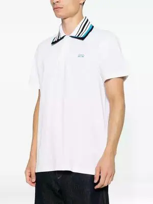 Loewe Anagram-embroidered Striped-collar Polo Shirt
