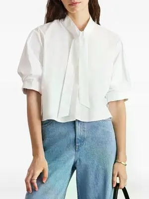 Tanya Taylor Anna Pussy-bow Short-sleeve Top
