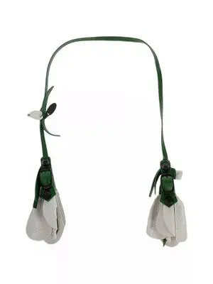 Balenciaga Le City Roses Floral-charm Leather Keyring - Green