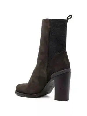 Brunello Cucinelli Monili-trim Suede Ankle Boots