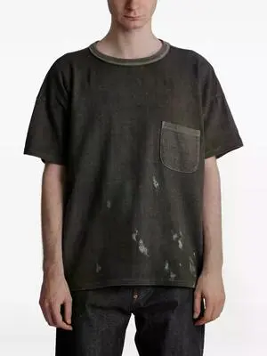 TAIGA TAKAHASHI Sumi Kira Paint-splatter Chest-pocket T-shirt - Grey