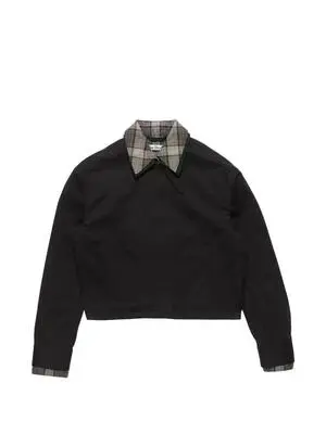 Acne Studios Cropped Check Collar Jacket