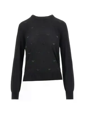 Emporio Armani Crystal-embellished Sweater - Black