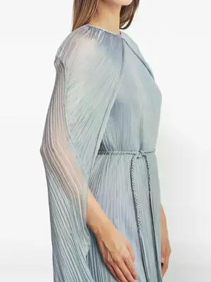 IRINA SCHROTTER Maribel Plissé-effect Belted Maxi Dress