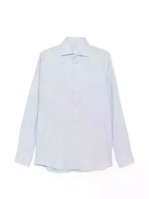 PROFUOMO Spread-collar Long-sleeve Shirt - Blue