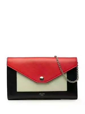 CELINE Celine Medium Tricolor Leather Pocket Envelope Flap On Chain Bag