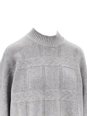 Emporio Armani Grid-pattern Mock-neck Sweater