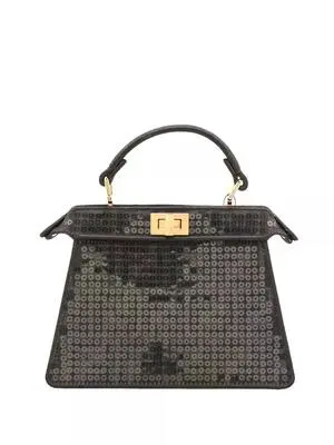 Fendi Petite Sequin And Canvas Peekaboo Iseeu Satchel