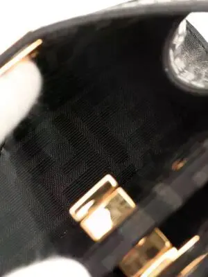 Fendi Petite Sequin And Canvas Peekaboo Iseeu Satchel