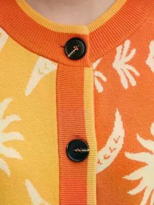 NEVER FULLY DRESSED Sun-intarsia Button-up Cardigan