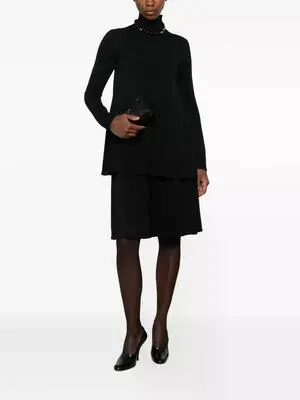 TOTEME Crepe Turtleneck Top - Black