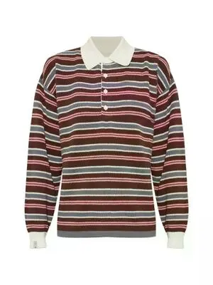 The Upside Wonder Striped Long-sleeve Polo Shirt