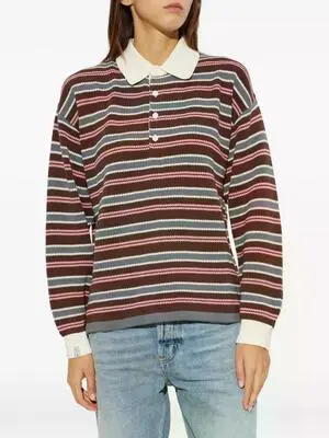 The Upside Wonder Striped Long-sleeve Polo Shirt