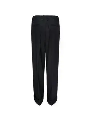 MELITTA BAUMEISTER Pleated Turn-up Trousers