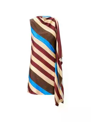 Staud Sabina Striped Silk Dress