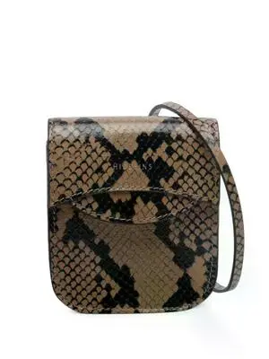HIDESINS Snake-effect Shoulder Bag - Brown
