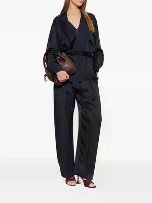 Victoria Beckham Cecilia Satin Pleated Trousers