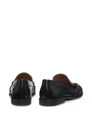 BOSS Lycia Leather Moccasins With Double B Monogram