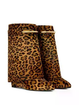 Givenchy Shark Pinch Leopard-print Ankle Boots - Brown