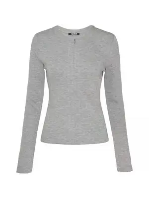 CLUB21 Mira Zip-fastening Long-sleeve Sweater - Grey