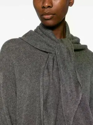 IVORY PARIS Emily Scarf-detail Fine Knit Sweater