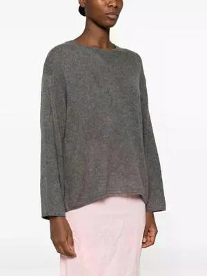 IVORY PARIS Emily Scarf-detail Fine Knit Sweater - Grey