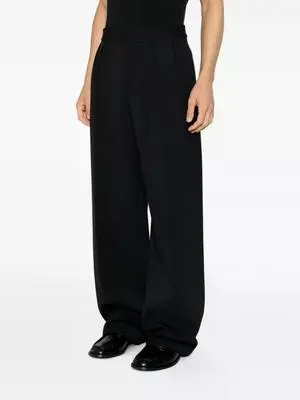 Jacquemus Pleated Wide-leg Trousers - Black