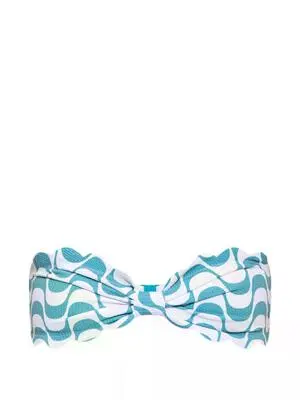 Marysia Marysia Antibes Wave-Print Bikini Top Blue