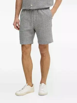 MOS MOSH Mmgfloyd Basso Geometric-pattern Elasticated-waist Shorts - Blue