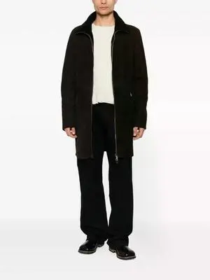 GIORGIO BRATO Shearling-lined Suede Coat - Brown