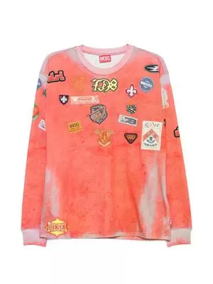 DIESEL® Graphic-print Long-sleeved T-shirt - Red