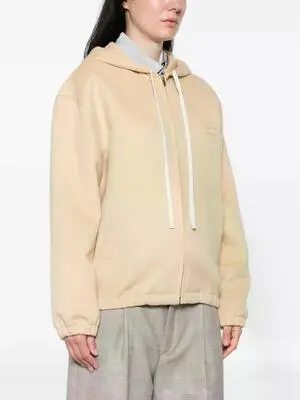 Miu Miu Logo-embroidered Zip-up Hoodie