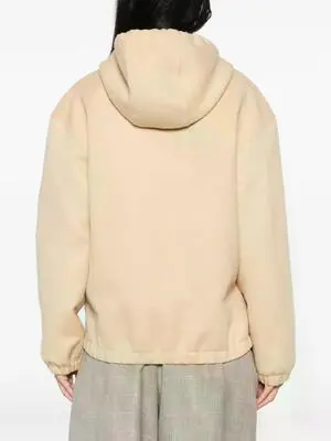 Miu Miu Logo-embroidered Zip-up Hoodie