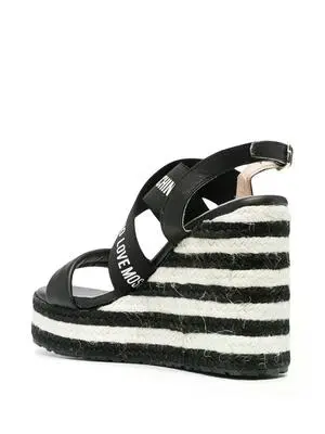 Moschino Striped Wedge Sandals