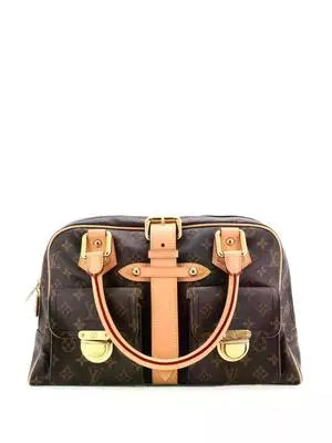 LOUIS VUITTON Manhattan Handbag Monogram Canvas Gm Satchel - Brown