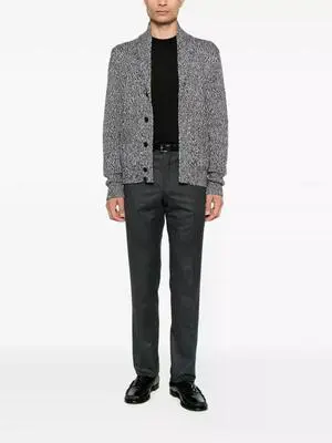 ZANONE Crew Neck Fine Knit Long Sleeve Sweater - Black