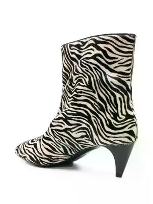 Isabel Marant Étoile Zebra-print Pony Hair Ankle Boots