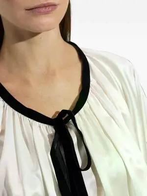 FORTE_FORTE Tie-neck Silk Blouse