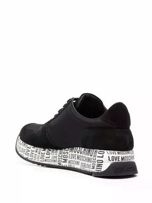 Moschino Heart-motif Suede-panel Sneakers