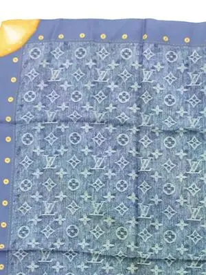 LOUIS VUITTON 2020-2026 Monogram Denim Silk Scarf Scarves