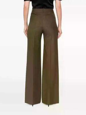 Victoria Beckham Patch-pocket Wide-leg Trousers - Green