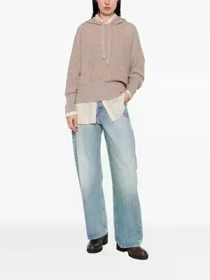 EMERSON RENALDI Drawstring Knitted Hooded Sweater - Brown