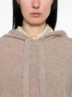 EMERSON RENALDI Drawstring Knitted Hooded Sweater - Brown