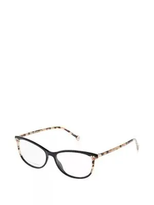 Carolina Herrera Tortoiseshell Rectangle-frame Glasses - Black
