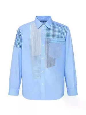 Junya Watanabe Patchwork-design Long-sleeve Shirt - Blue