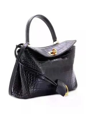 Balenciaga Rodeo Crocodile Embossed Leather Mini Shoulder Bag