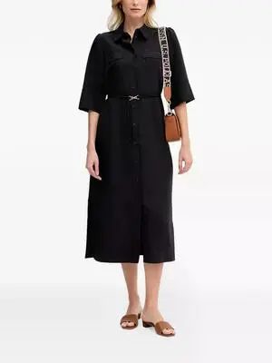 MOS MOSH Belted Button-down Shirt Midi Dress