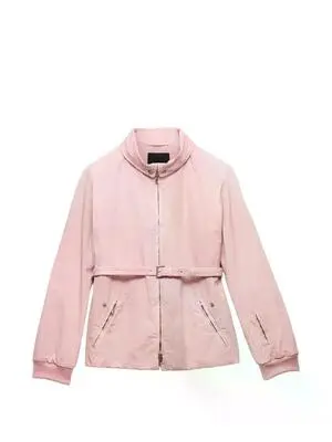 Prada Cotton Poplin Jacket With Belted Waist