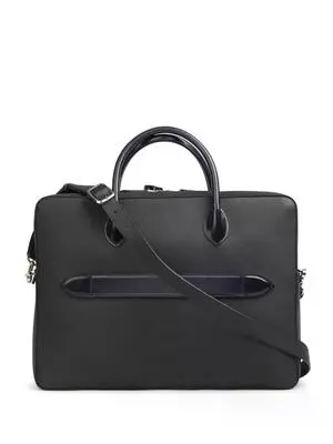 Santoni Grained Leather Laptop Bag - Black