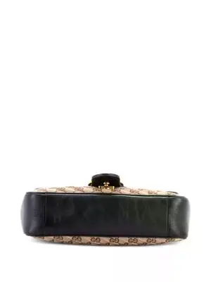 Gucci Gg Marmont Flap Bag In Gg Canvas With Leather